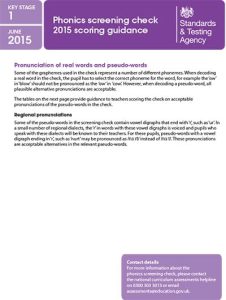 2015 KS1 Phonics Screening Check Materials - Year 1 SATs